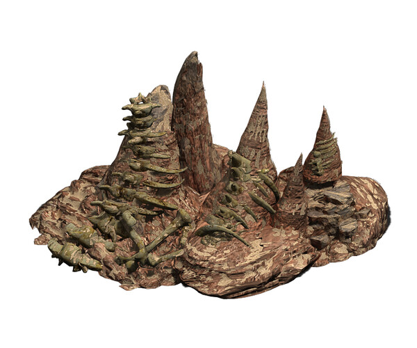 ArtStation - Desert - BOSS altar fossil bones | Game Assets