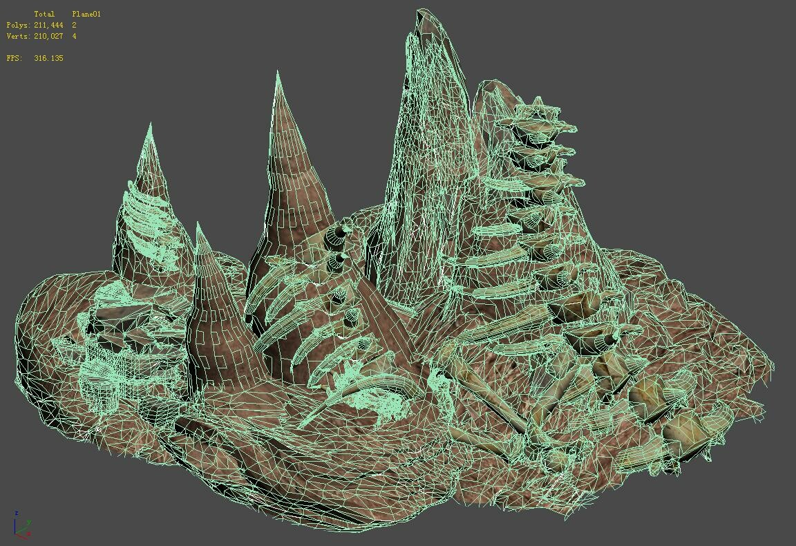 ArtStation - Desert - BOSS altar fossil bones | Game Assets