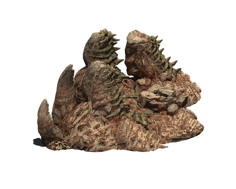 ArtStation - Desert - BOSS Altar Fossil Bones 02 | Game Assets