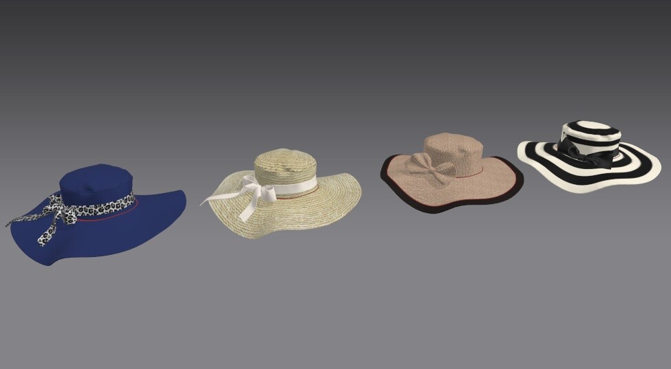 ArtStation - 8 Different Hats in Marvelous Designer | Game Assets