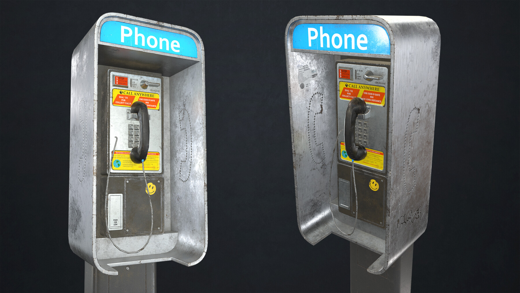 ArtStation - Phone Booth - Low Poly | Game Assets