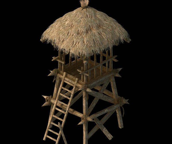 ArtStation - Cottage tribe - watchtower 01 | Game Assets
