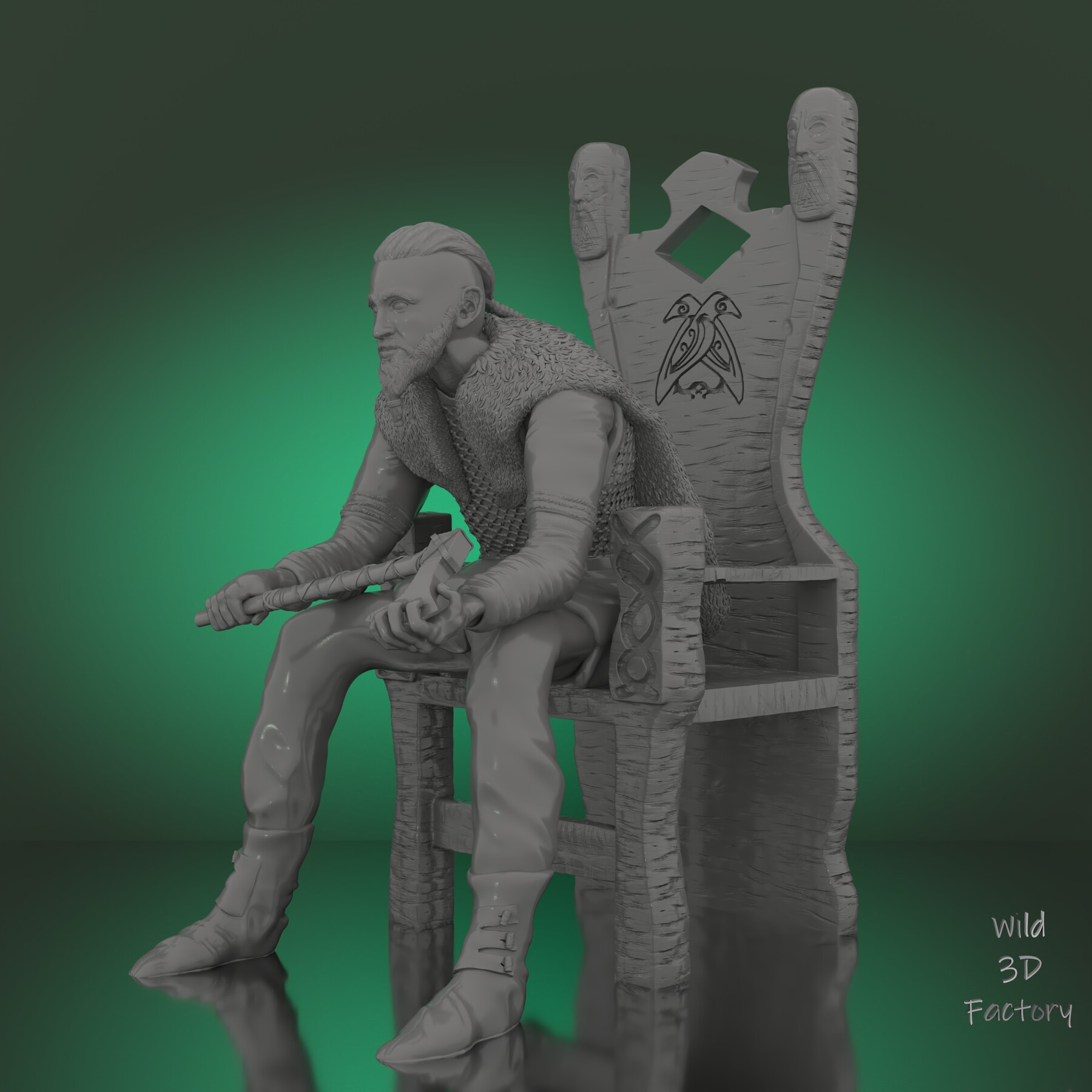 ArtStation - King Ragnar Lothbrook Seated on a Throne Real Life ...