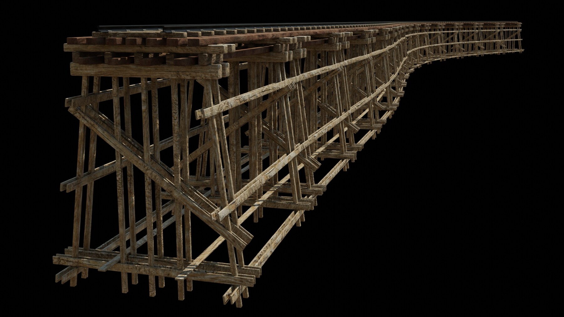 ArtStation - Wood trestle bridge 3D model | Resources