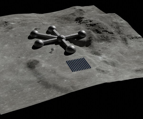 ArtStation - Moon base 3D model | Resources