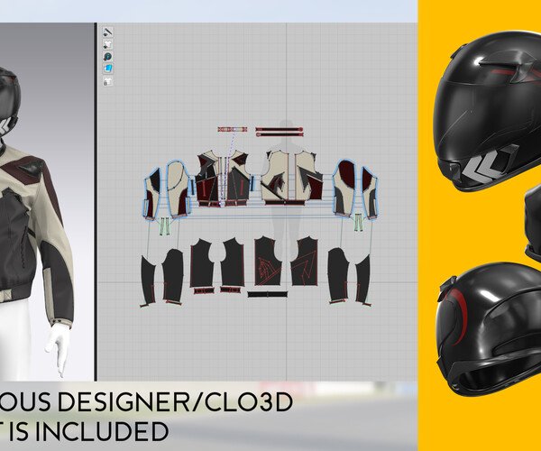 ArtStation - Motorcycle Jacket + Helmet (male outfit) | Resources