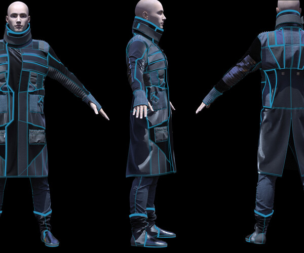 ArtStation - Sci-Fi / Cyberpunk Male Clothing. Avatar genesis 8 Male ...