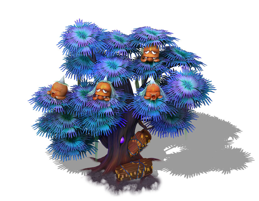 ArtStation - Cartoon hell - ghost coffin tree 01 | Game Assets
