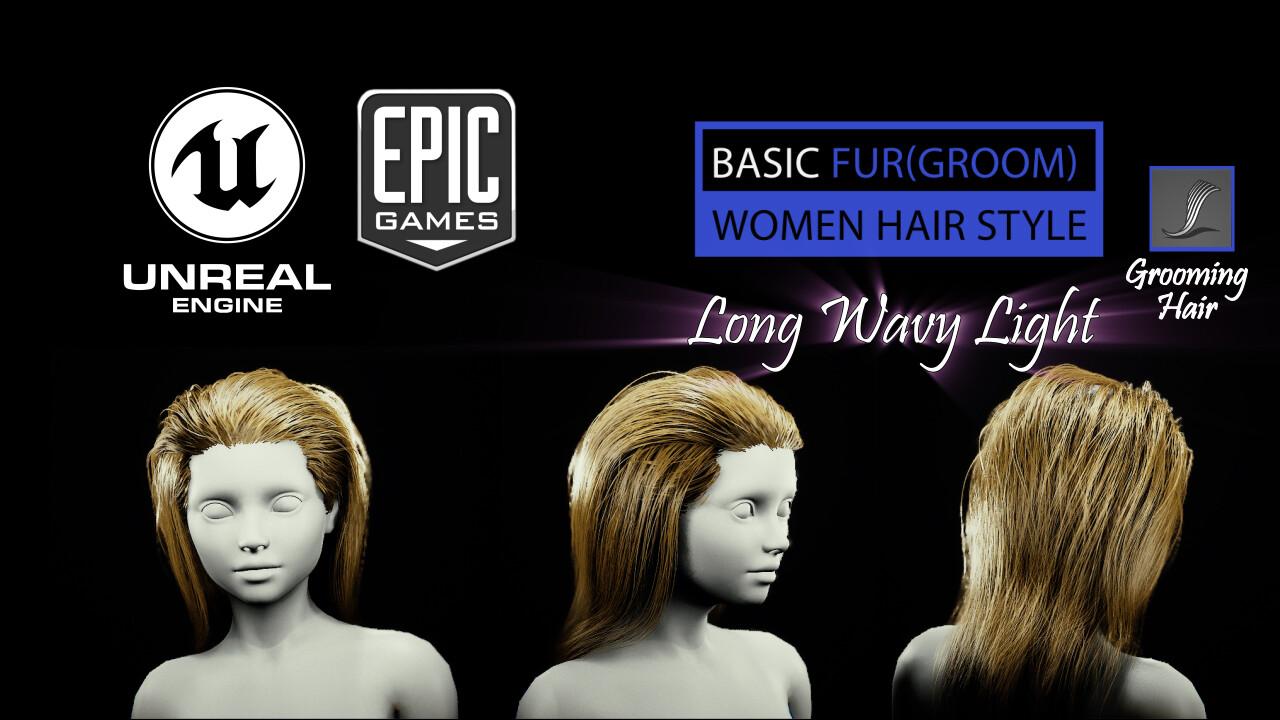 ArtStation - Long Wavy Light Hairstyle (Groom) For UE4 | Game Assets