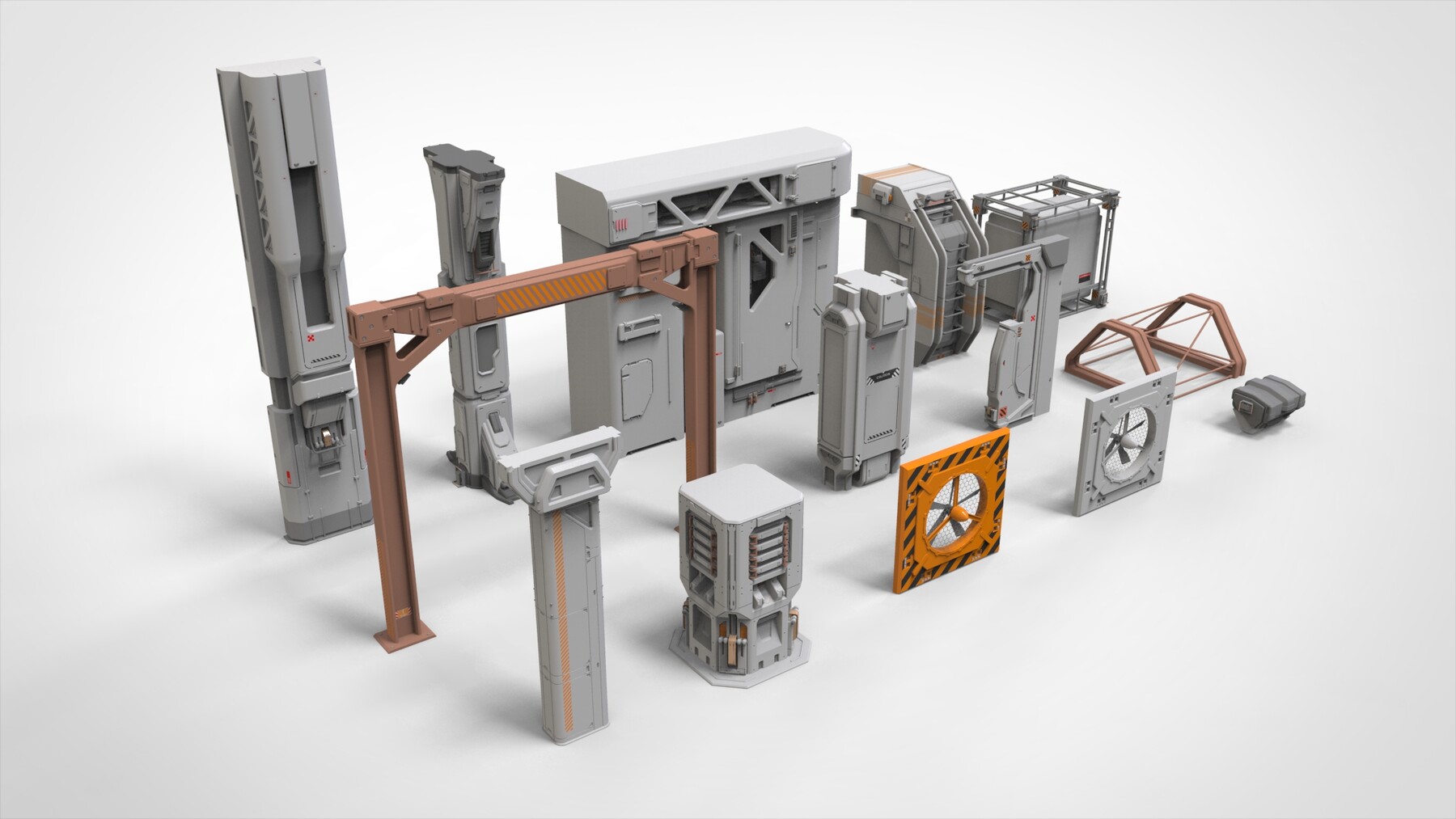 ArtStation - sci-fi Architecture kitbash 7 | Resources