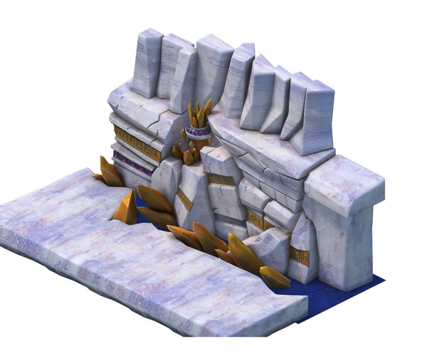 ArtStation - Game Model - Gray Rock Wall 03 | Game Assets