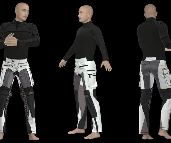ArtStation - Male Outfit with pants and long-sleeve. MD, Clo3D Avatar ...