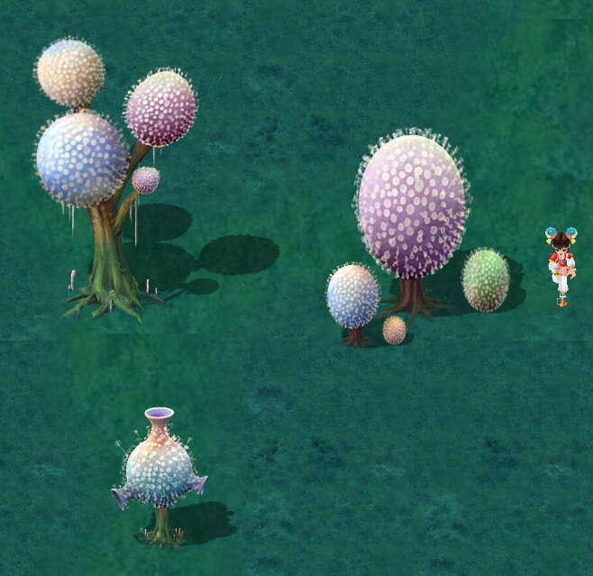 ArtStation - Cartoon version - pompon Spores 02 | Game Assets