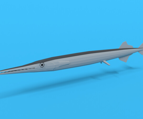 ArtStation - Low Poly Cartoon Garfish | Game Assets