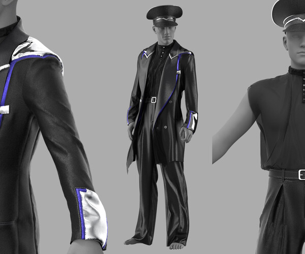 ArtStation - Men's costume in the style of military uniform Clo3d, MD ...
