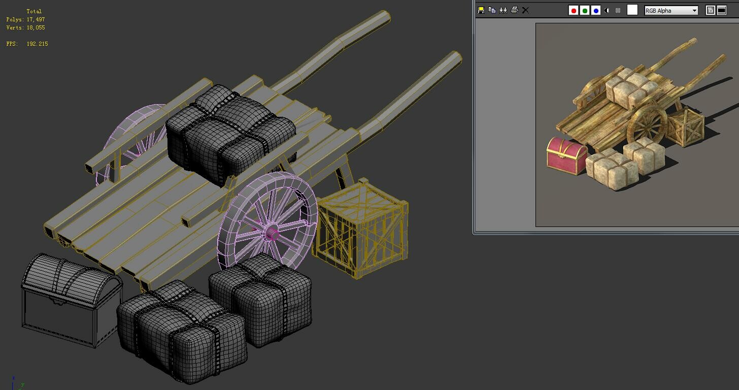 ArtStation - Ancient Transport Tool - Wooden Cart | Game Assets