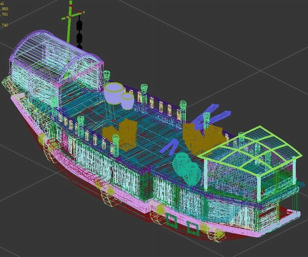ArtStation - Traffic - Large wooden boat 2703 | Game Assets