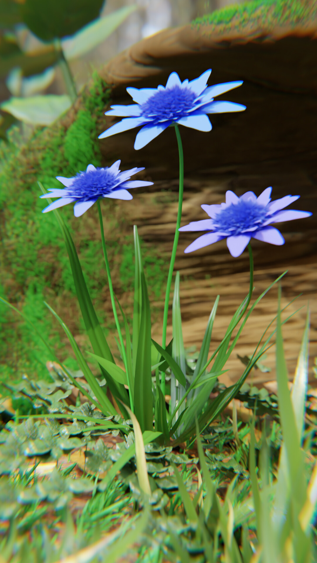 ArtStation - BLENDER: The blue Flowers scene + 3D model + texture (NOT ...