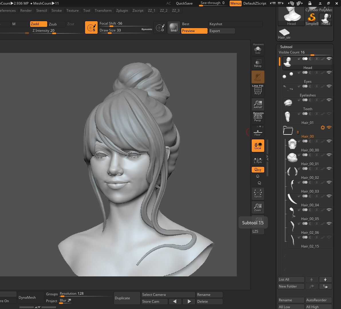 ArtStation - Female character Velvet base mesh zbrush 2019 sculpt ...