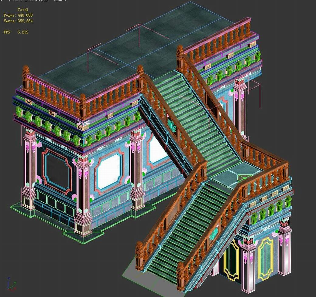 ArtStation - Library - Corner staircase 01 | Game Assets