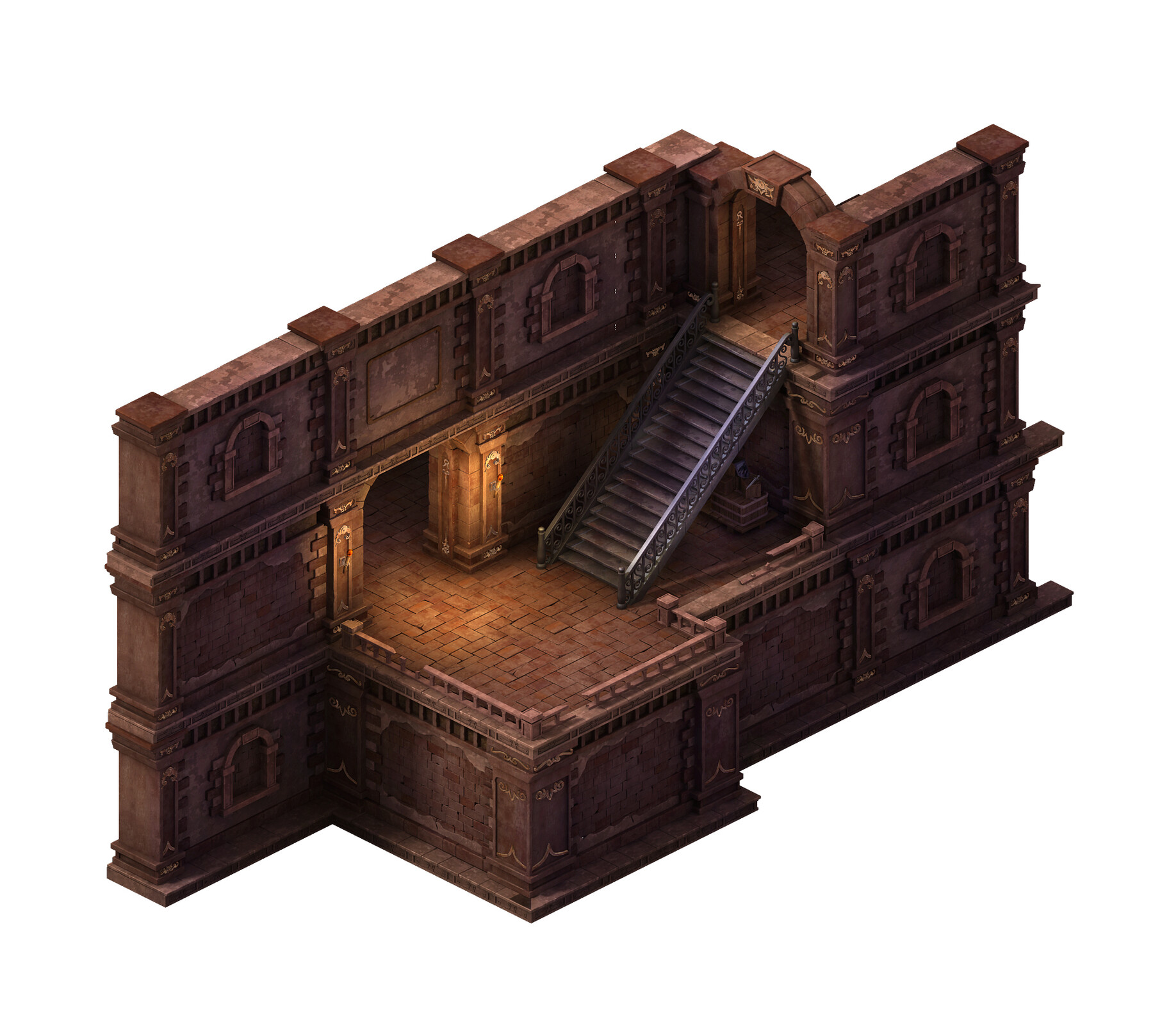ArtStation - Evil creatures - walls - stairs 01 | Game Assets