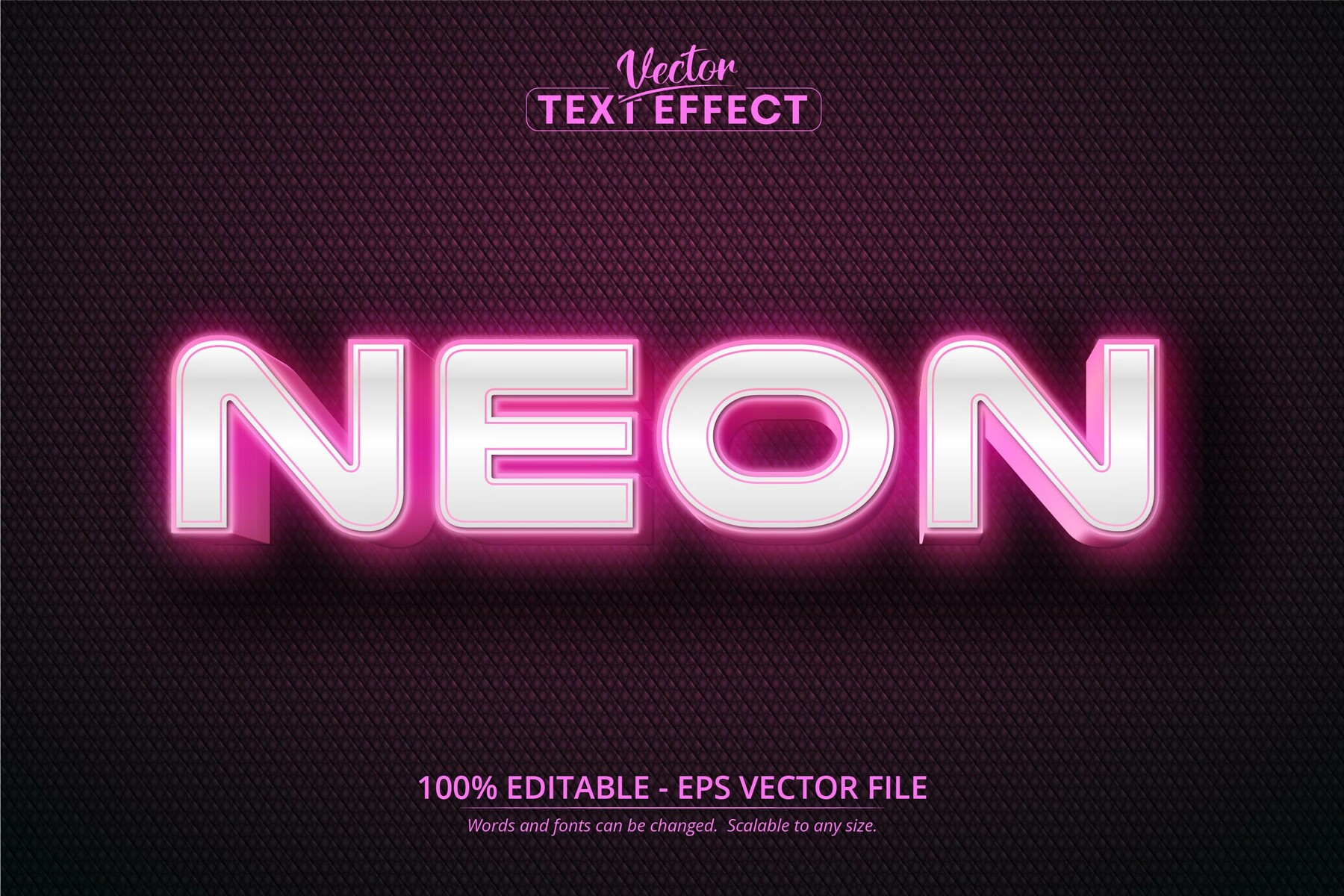ArtStation - Neon text, pink color style editable text effect | Artworks