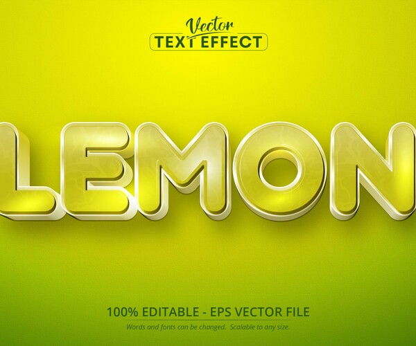 ArtStation - Lemon text, cartoon style editable text effect | Artworks
