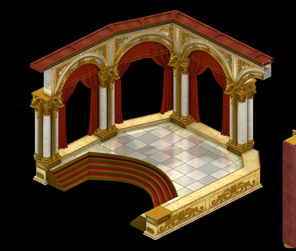 ArtStation - Podium Wall -01 | Game Assets