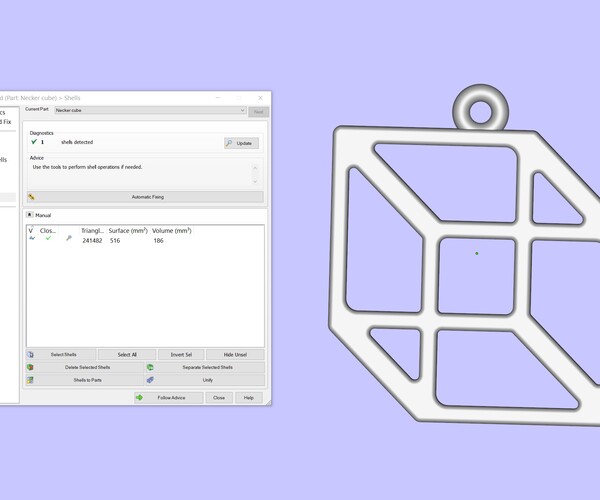 ArtStation - Necker cube pendant 3D print model | Resources