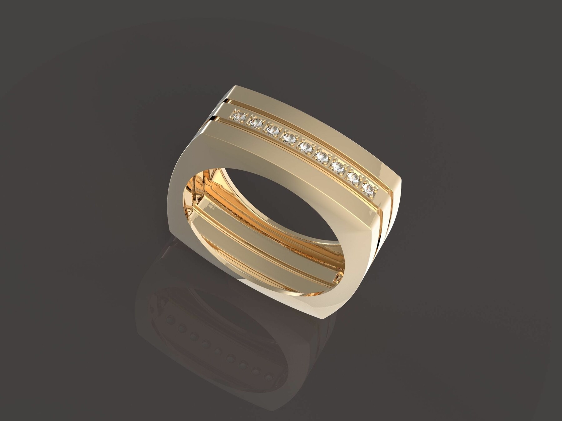ArtStation - 9 stones male ring 3D print model | Resources
