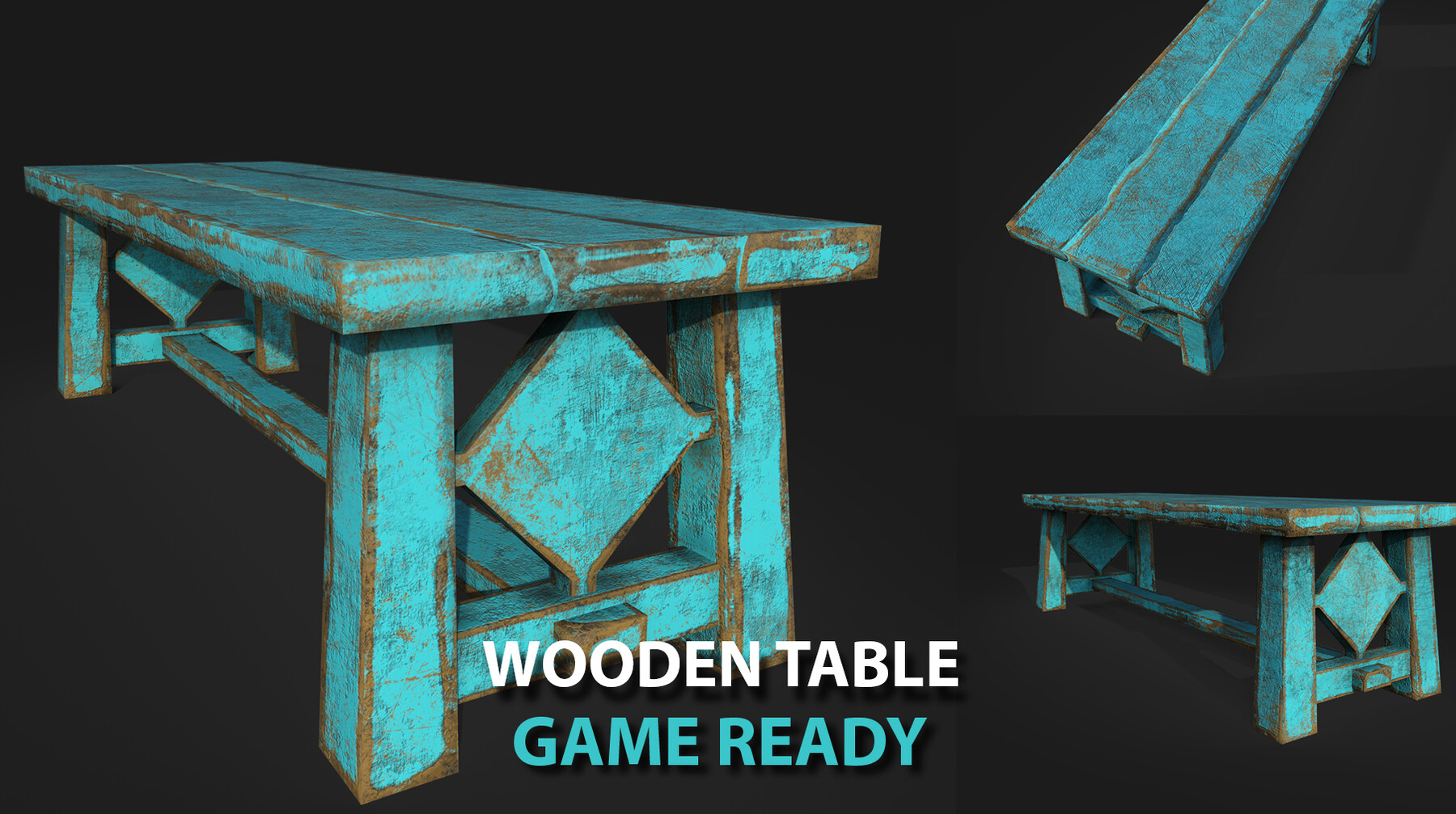 ArtStation - Wooden Painted Table | Game Assets