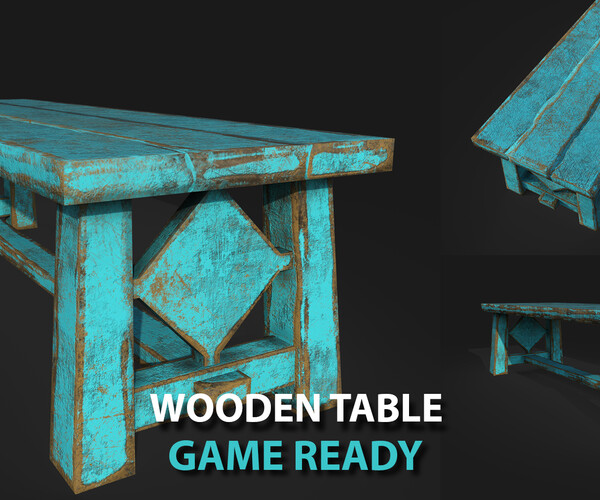 ArtStation - Wooden Painted Table | Game Assets
