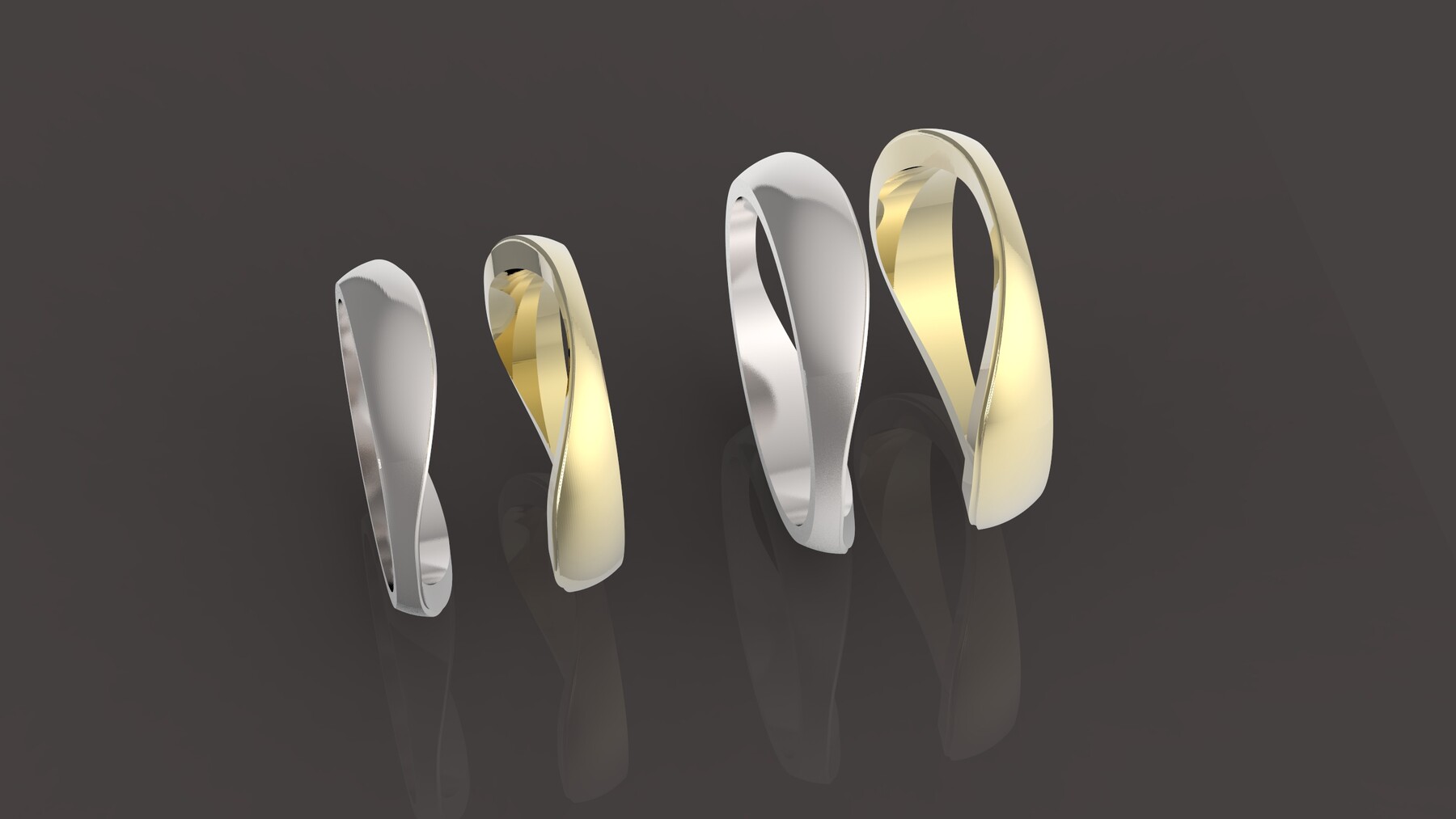 ArtStation - 2 wedding rings set two-piece assembly 3D print model ...