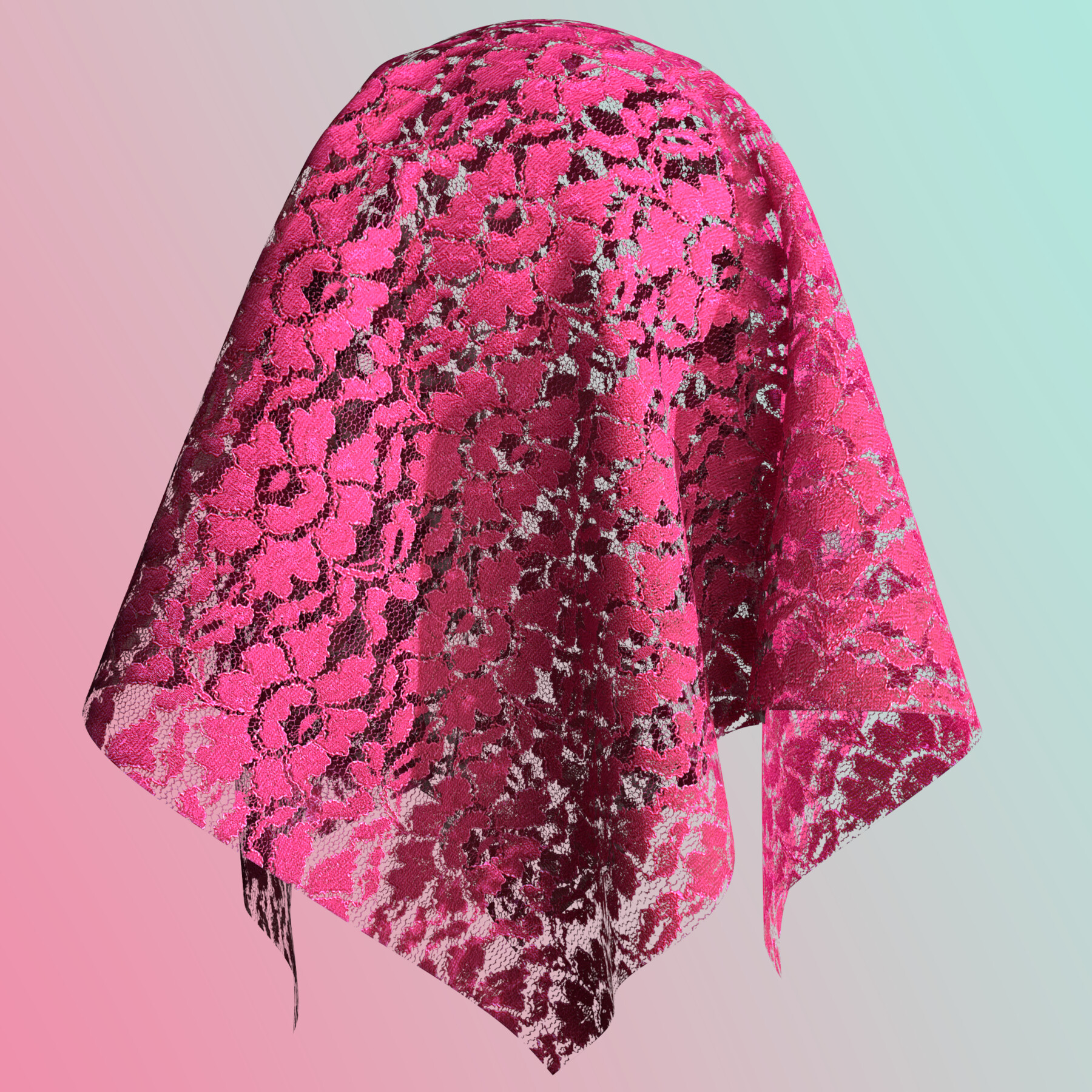 ArtStation - Pink flowers lace PBR texture | Resources