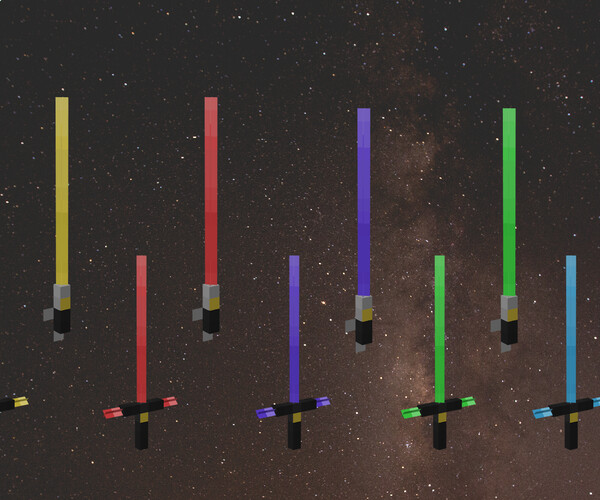 ArtStation - Lightsaber Pack (low-poly, low-res) | Game Assets