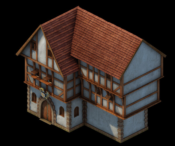 ArtStation - Horse Racing Area - House 02 | Game Assets