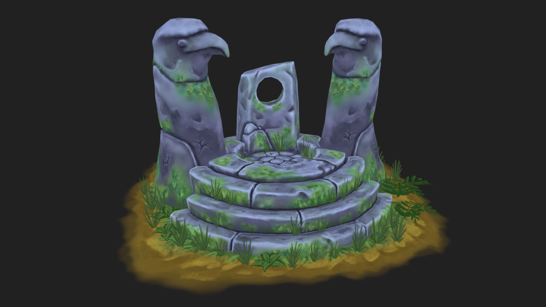 ArtStation - Ancient altar Low-poly 3D model | Game Assets
