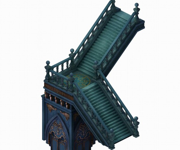 ArtStation - Library - Stairs 02 | Game Assets