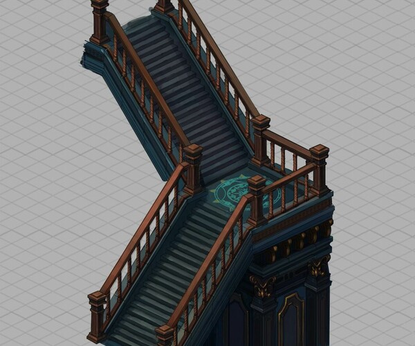 ArtStation - Library - Stairs 03 | Game Assets