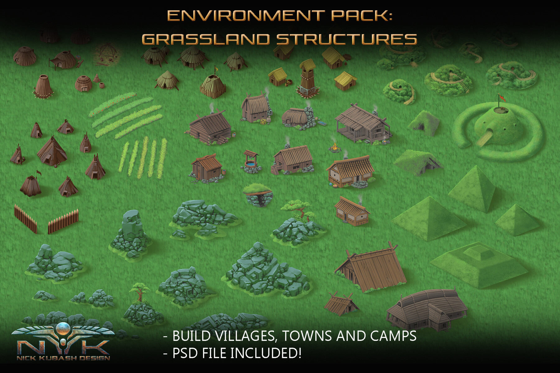 ArtStation - Environment Pack: Grassland Structures | Game Assets