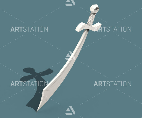 ArtStation - Low Poly Sword Isometric Icon | Game Assets