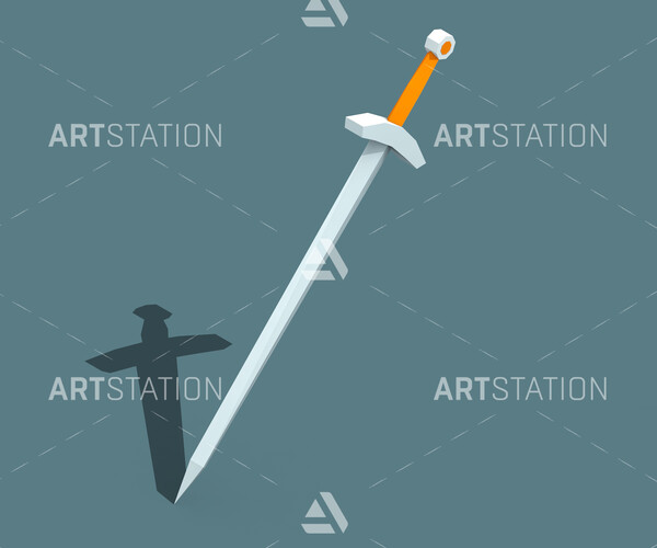 ArtStation - Low Poly Sword Isometric Icon | Game Assets