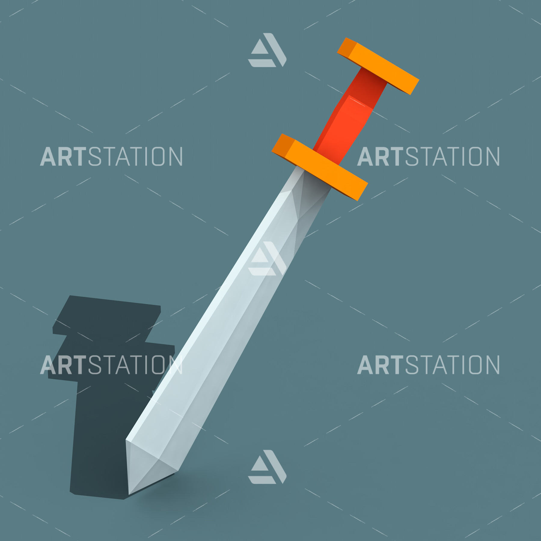 ArtStation - Low Poly Sword Isometric Icon | Game Assets