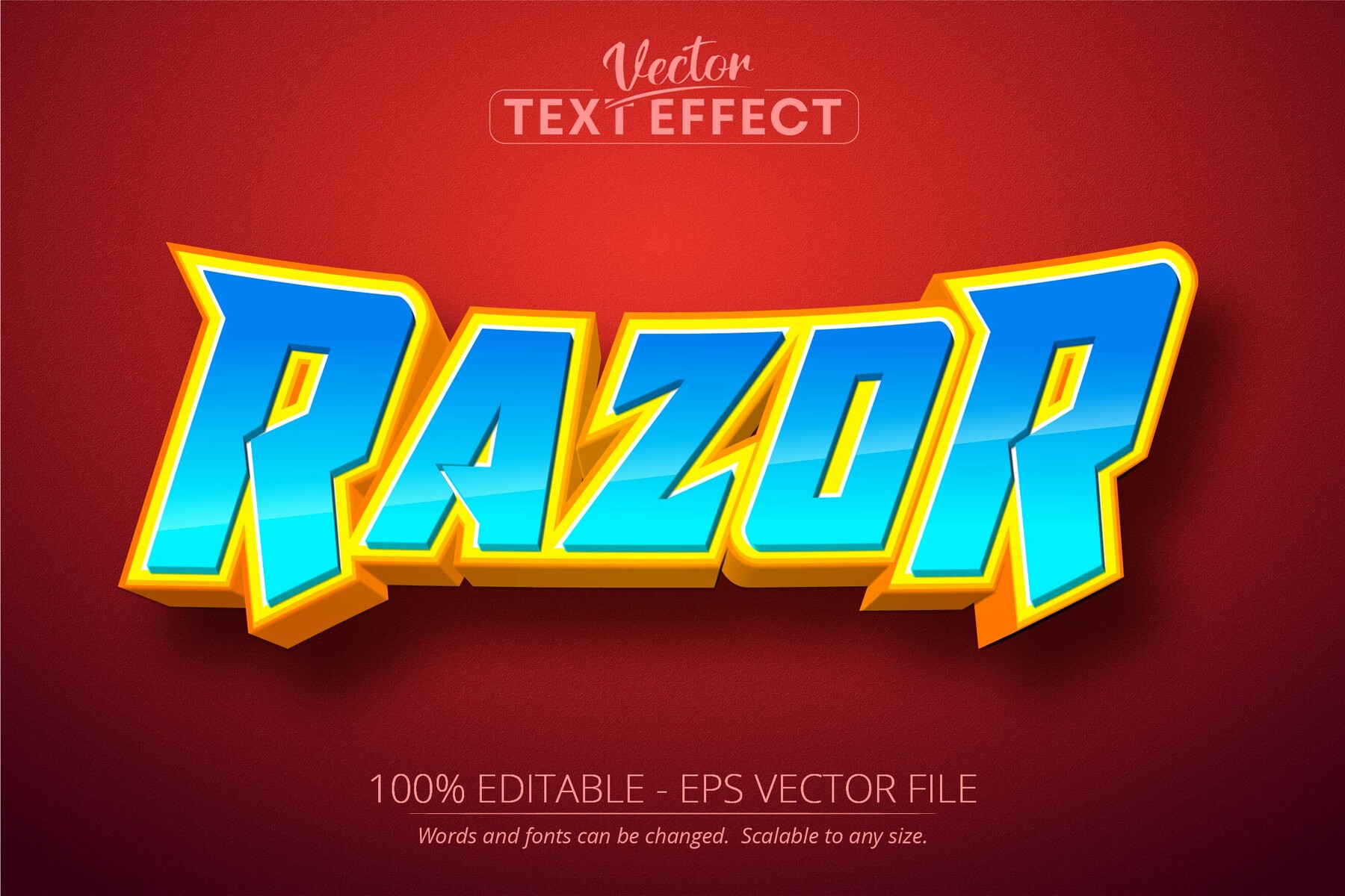 ArtStation - Razor text, cartoon style editable text effect | Artworks