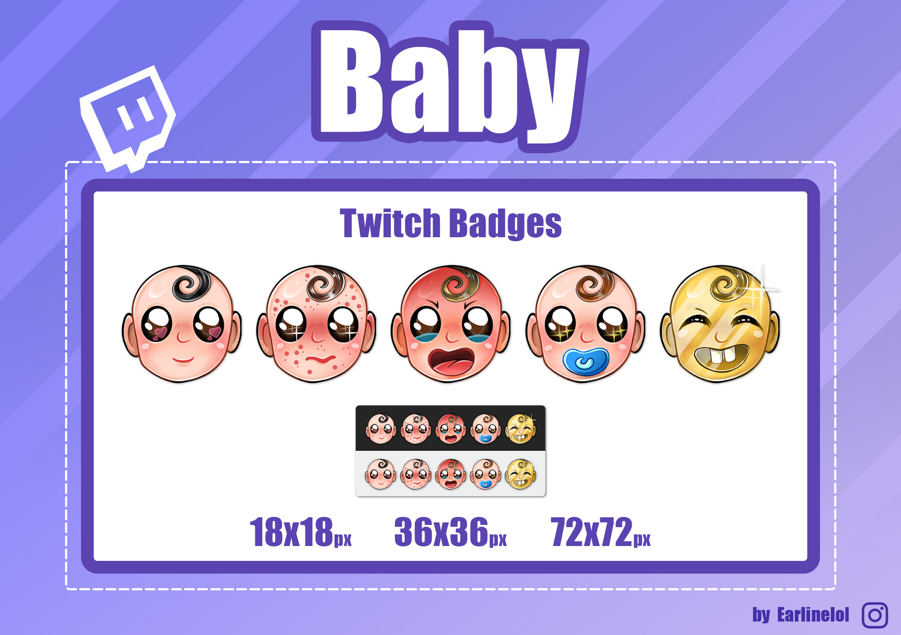 ArtStation - 5x BABY Twitch Sub Badges | Artworks