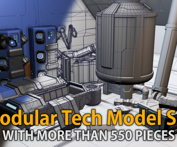 ArtStation - Modular Tech Model Set | Game Assets
