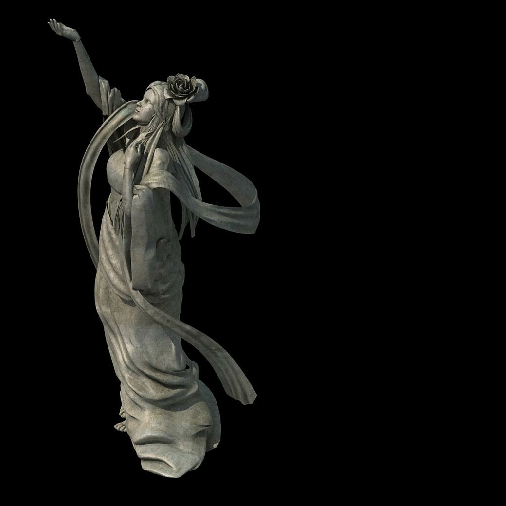 ArtStation - Stone sculpture - fairy flying sculpture | Game Assets