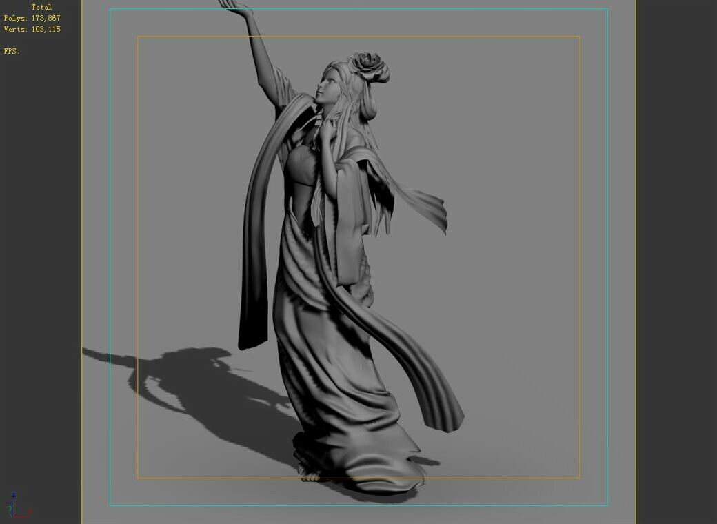 ArtStation - Stone sculpture - fairy flying sculpture | Game Assets