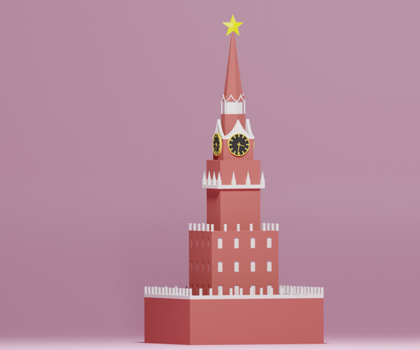 ArtStation - Moscow Kremlin Spasskaya Tower 3D model | Game Assets