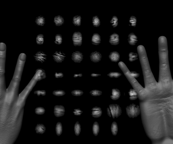 ArtStation - 41 HAND DETAIL alpha brush bundle | Brushes